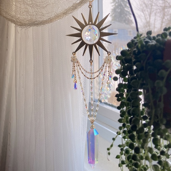 Accents | Starburst Angel Aura Crystal Hot Air Balloon Suncatcher ...